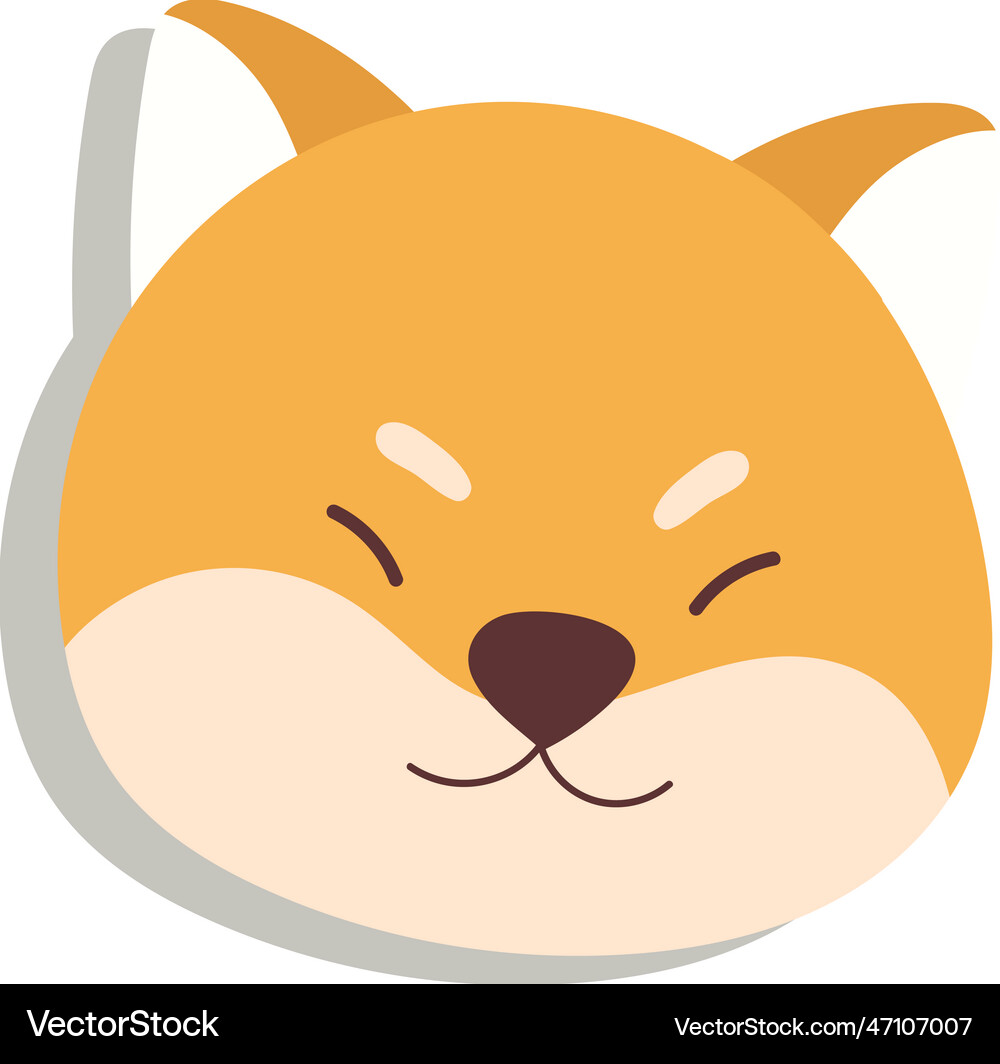 Shiba inu dog head Royalty Free Vector Image - VectorStock