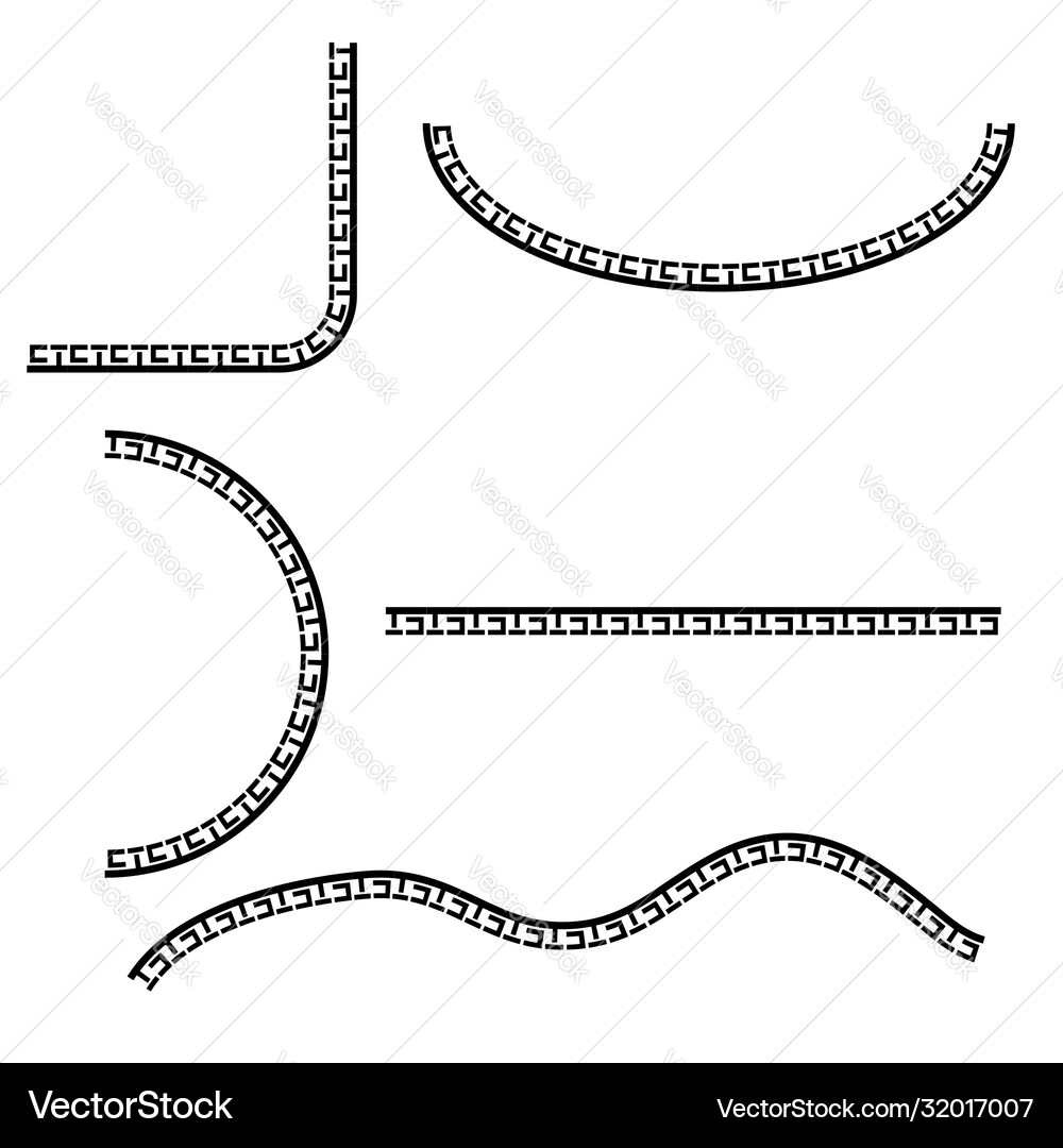 Simple black half square oval square and wave Vector Image
