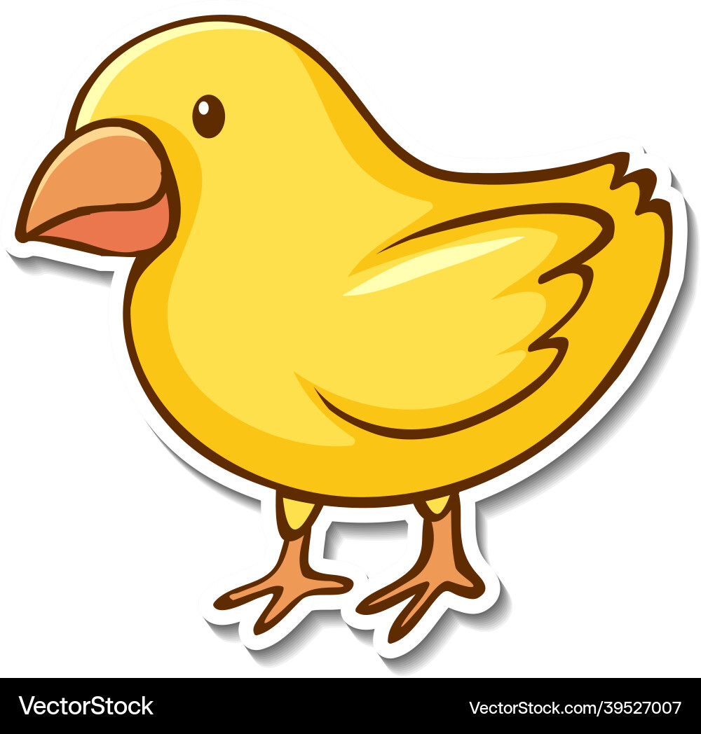 Sticker design with a little chick isolated Vector Image