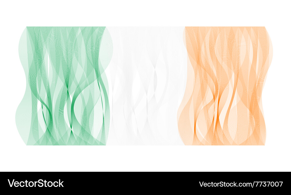 Wave line flag of Ireland Royalty Free Vector Image