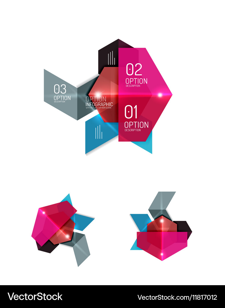 Abstract paper geometric infographic templates Vector Image