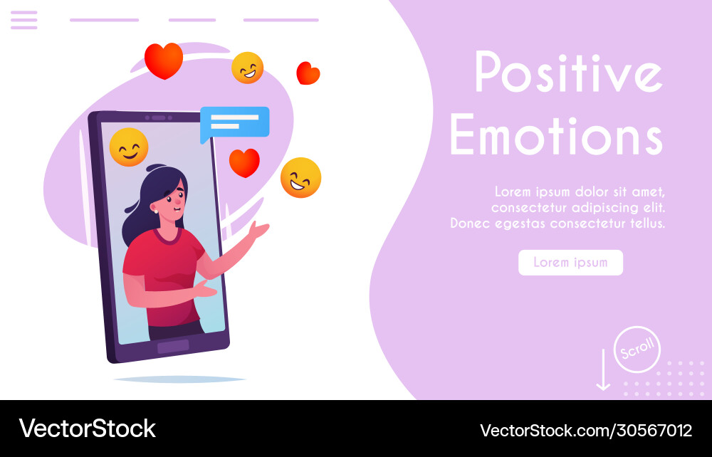 Banner friendly woman comments online chat Vector Image