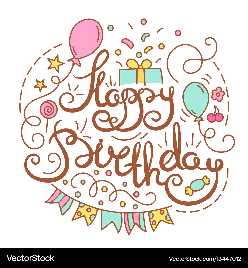 Birthday Celebration Text Royalty Free Vector Image