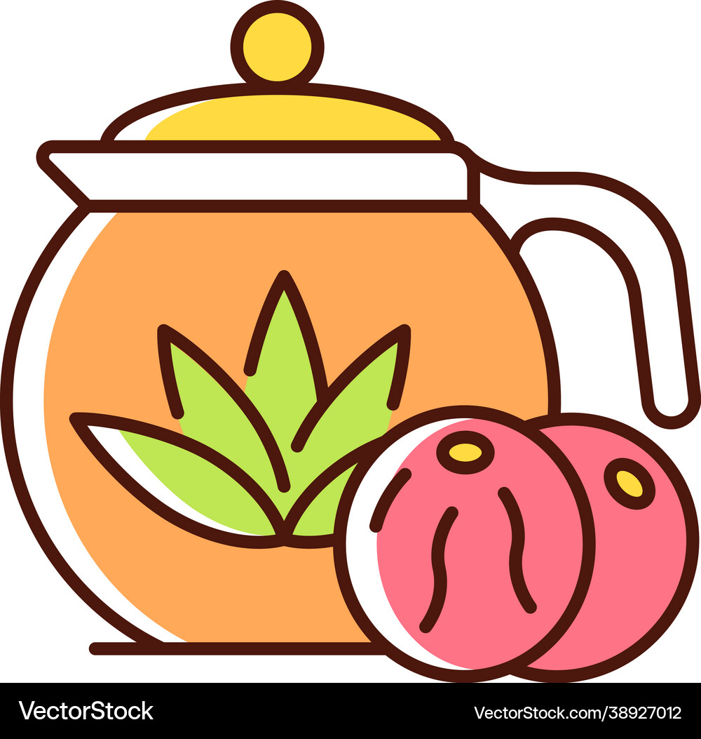 Blooming tea rgb color icon Royalty Free Vector Image