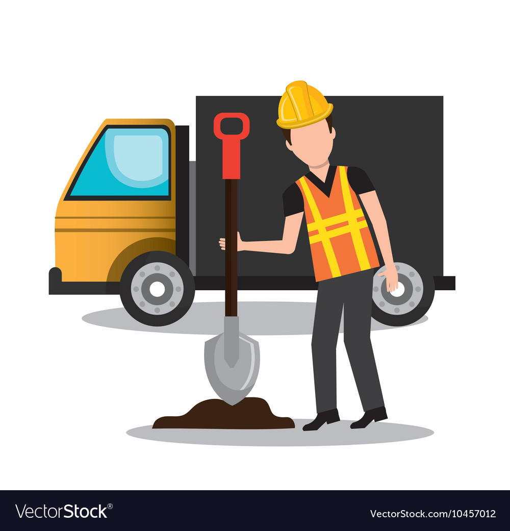 Builder constructor worker icon Royalty Free Vector Image