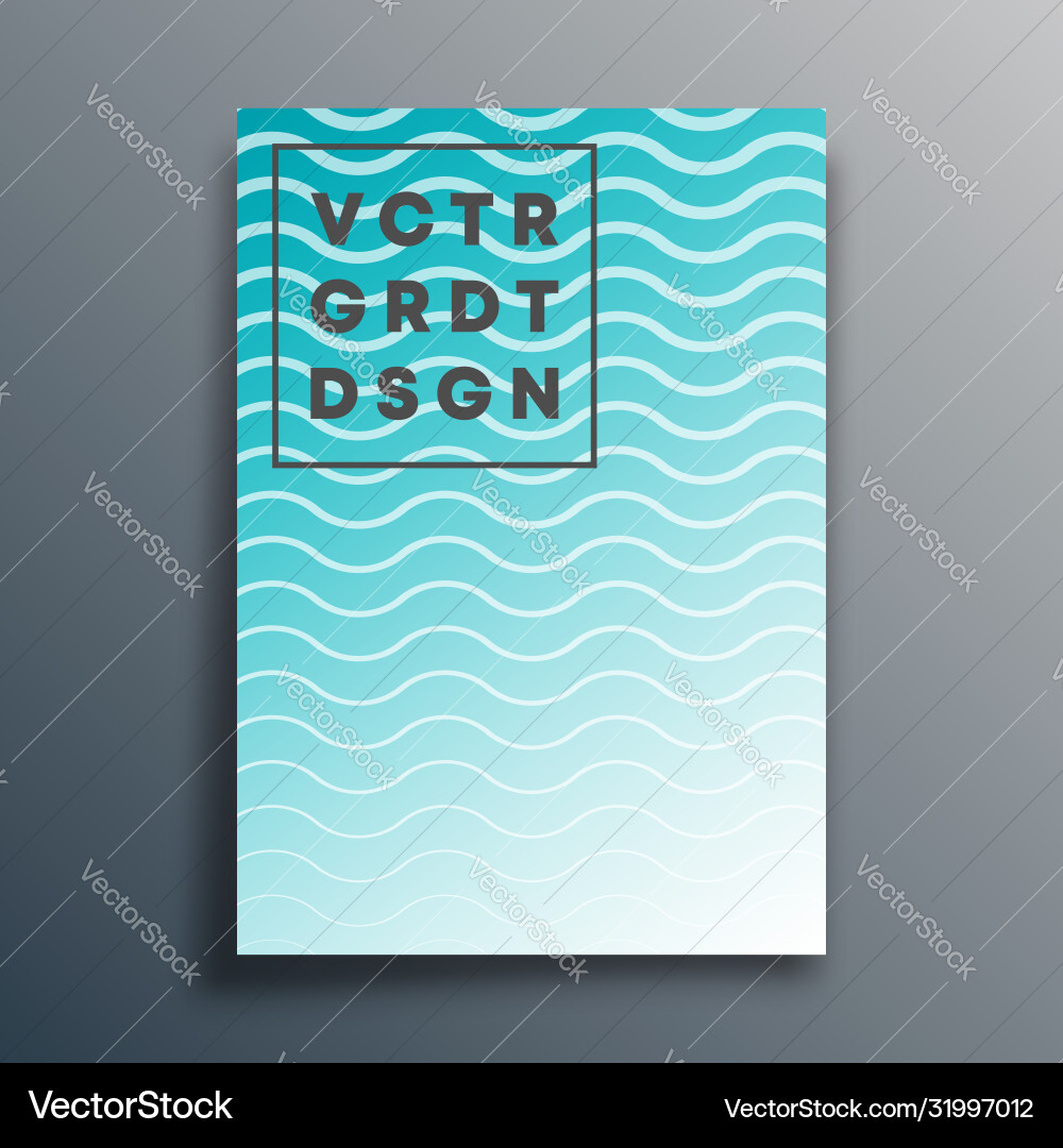 Cover template with wavy lines for flyer poster Vector Image