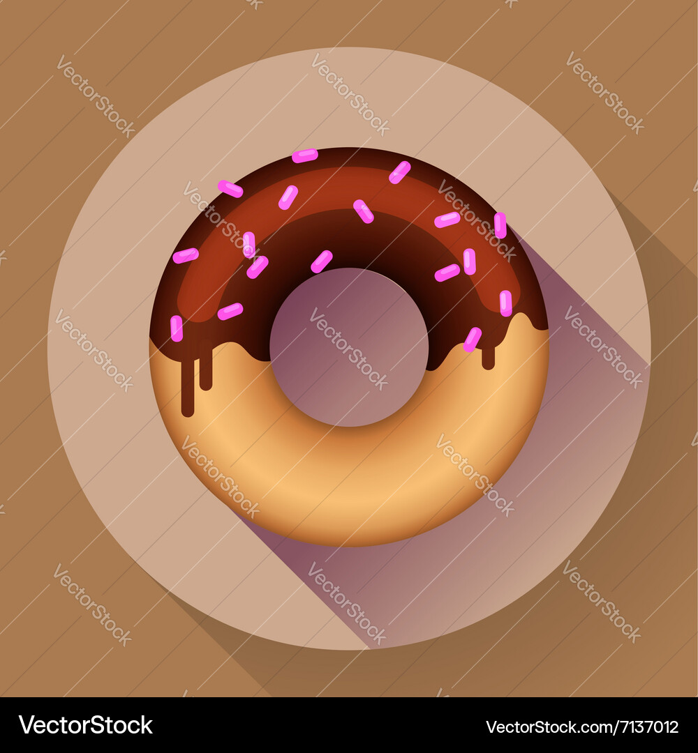 Cute sweet colorful donut icon flat designed Vector Image