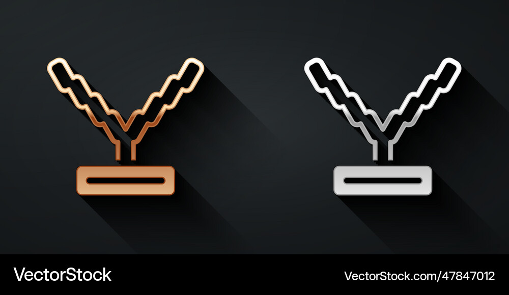 Gold and silver rapper chain icon isolated Vector Image