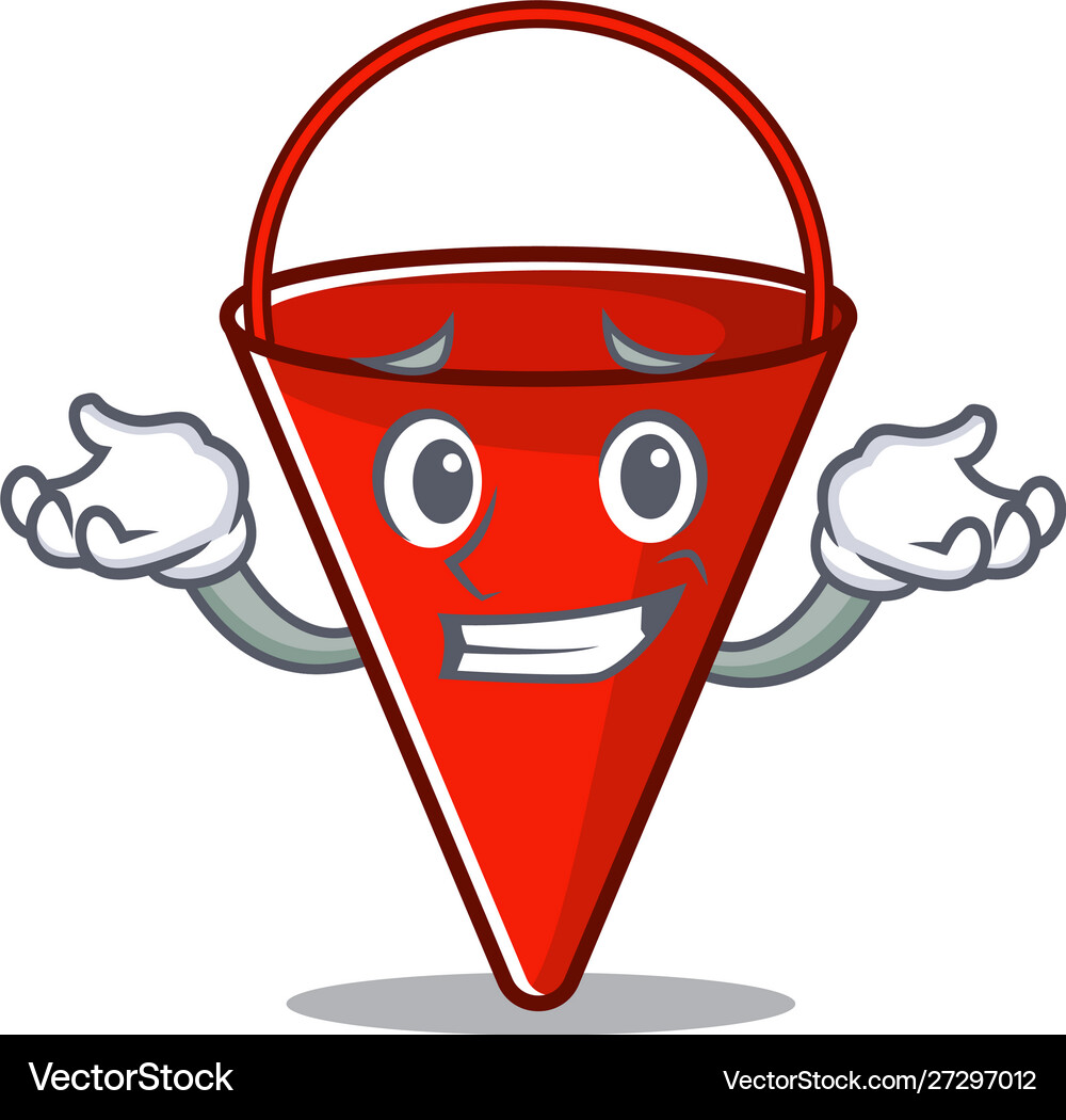 Grinning fire bucket isolated with cartoon Vector Image