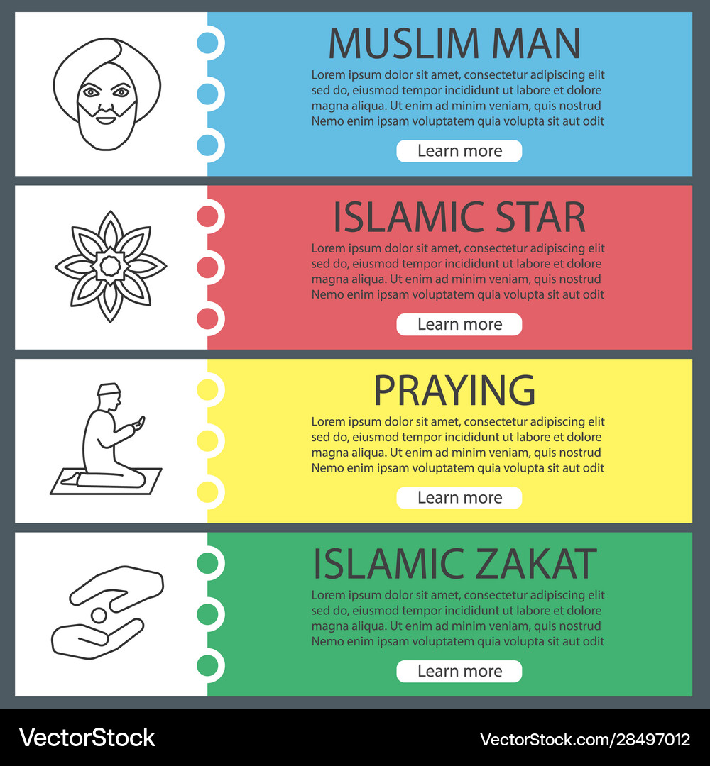 Islamic culture web banner templates set Vector Image