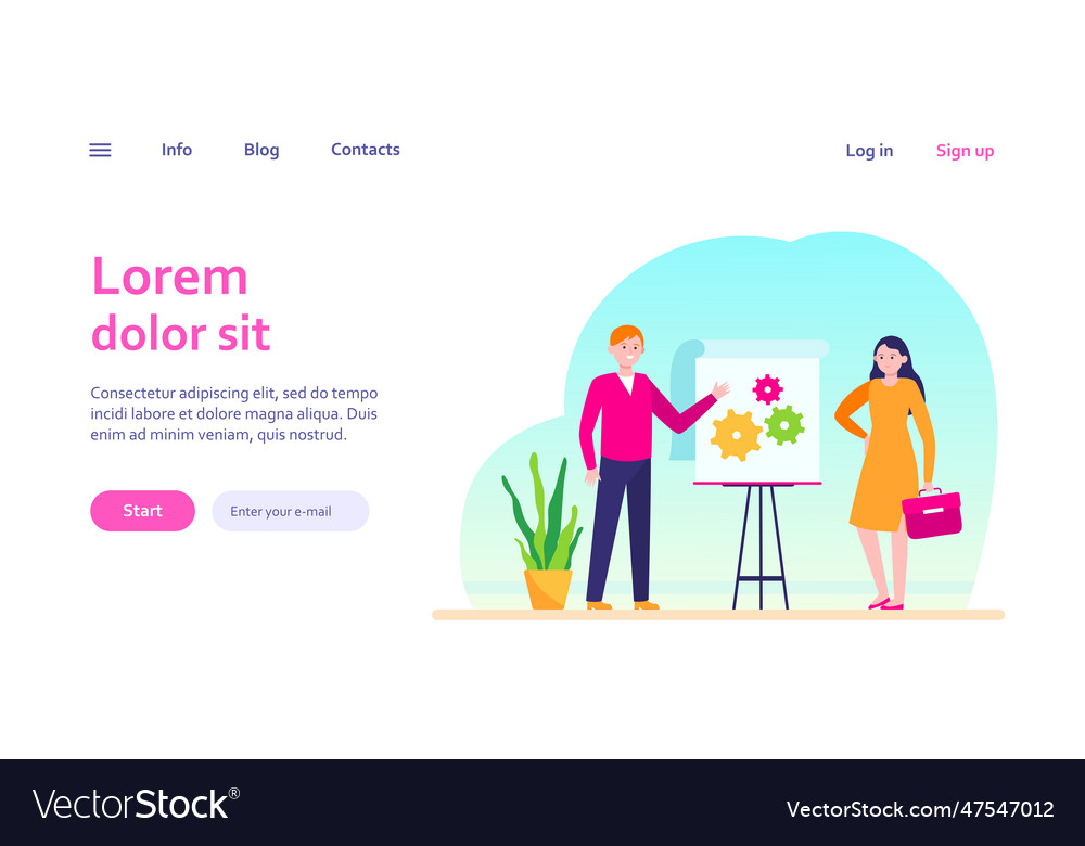 Manager presenting technical solution Royalty Free Vector