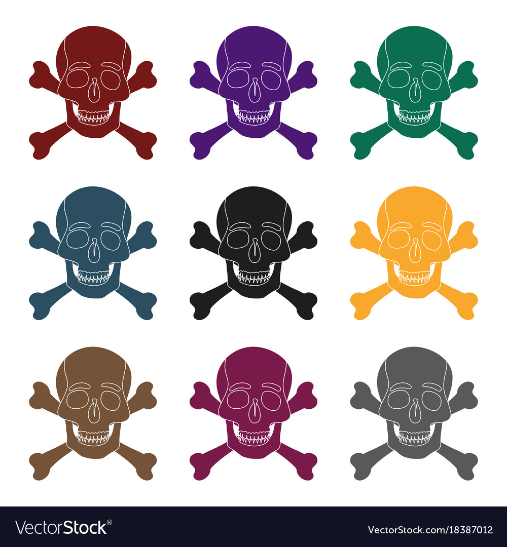 Pirate skull and crossbones icon in black style Vector Image