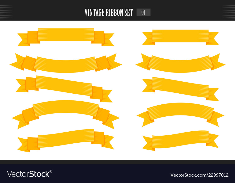 Retro ribbon banners in hand drawn engraving style