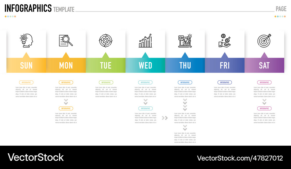 Schedule weekly paper or origami infographic Vector Image