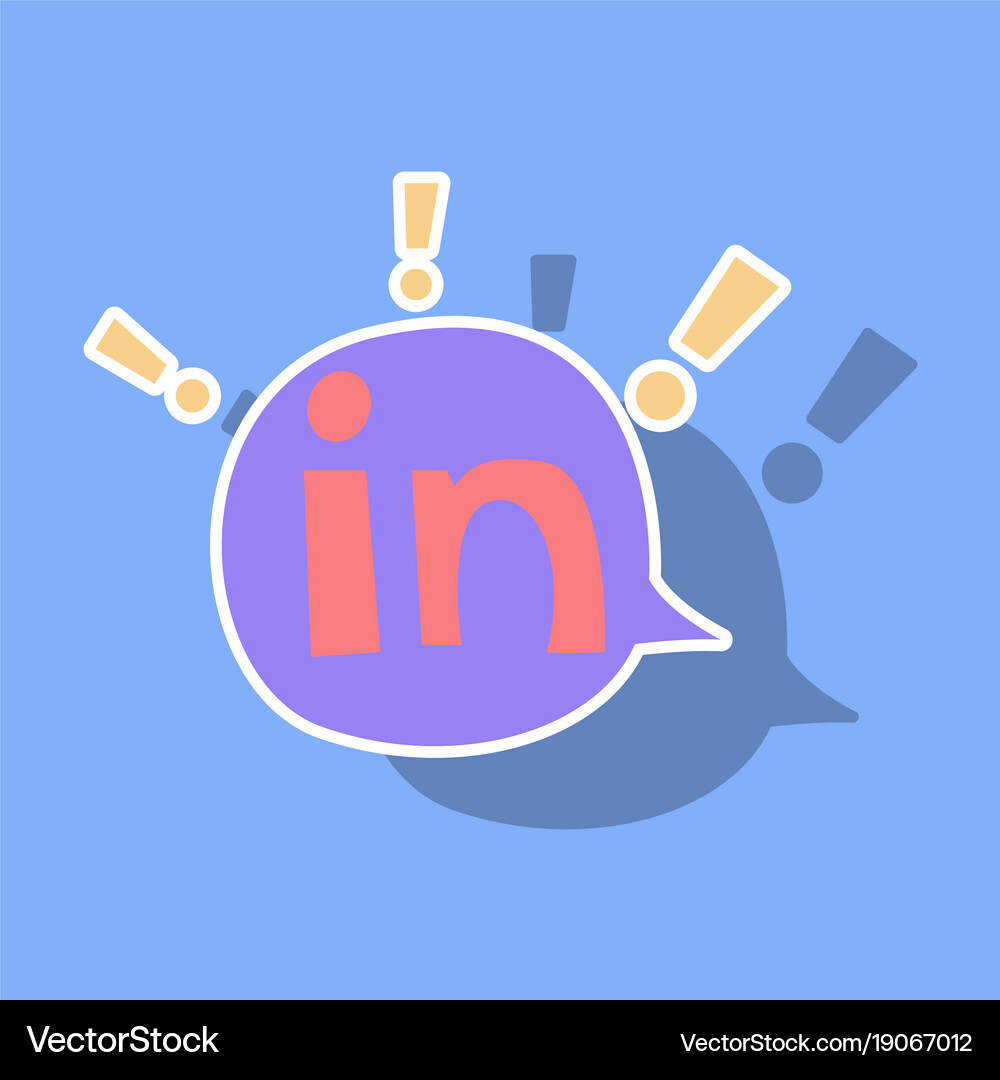 Sticker linkedin color icon glossy app logo Vector Image