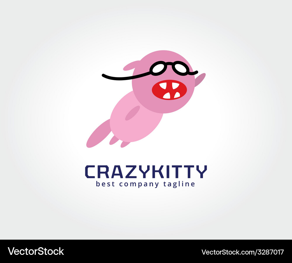 Abstract mad cat monster logo icon concept Vector Image