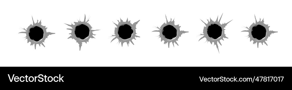 Bullet hole realistic metal damage Royalty Free Vector Image