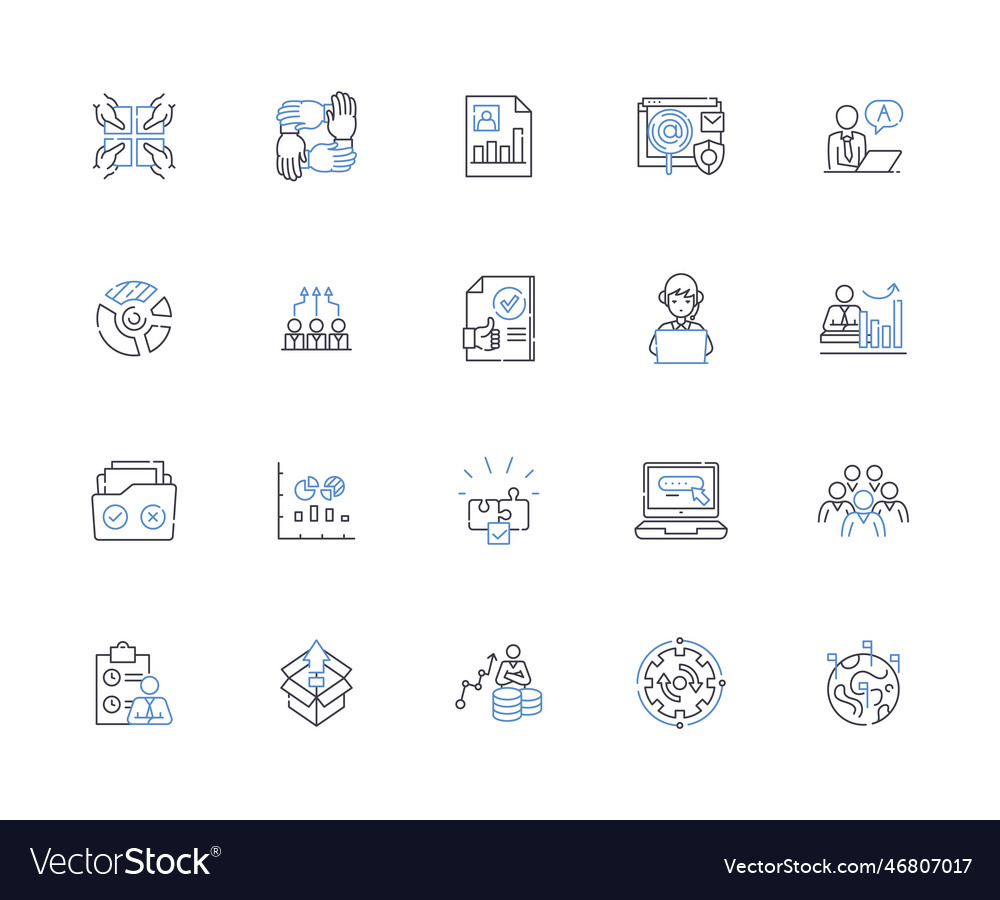 Digital marketing line icons collection seo ppc Vector Image