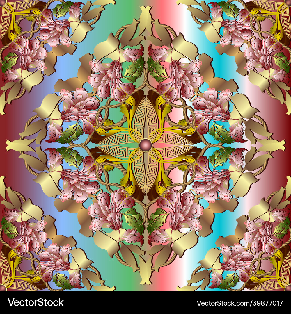 Gold baroque old style jewelry seamless pattern Vector Image