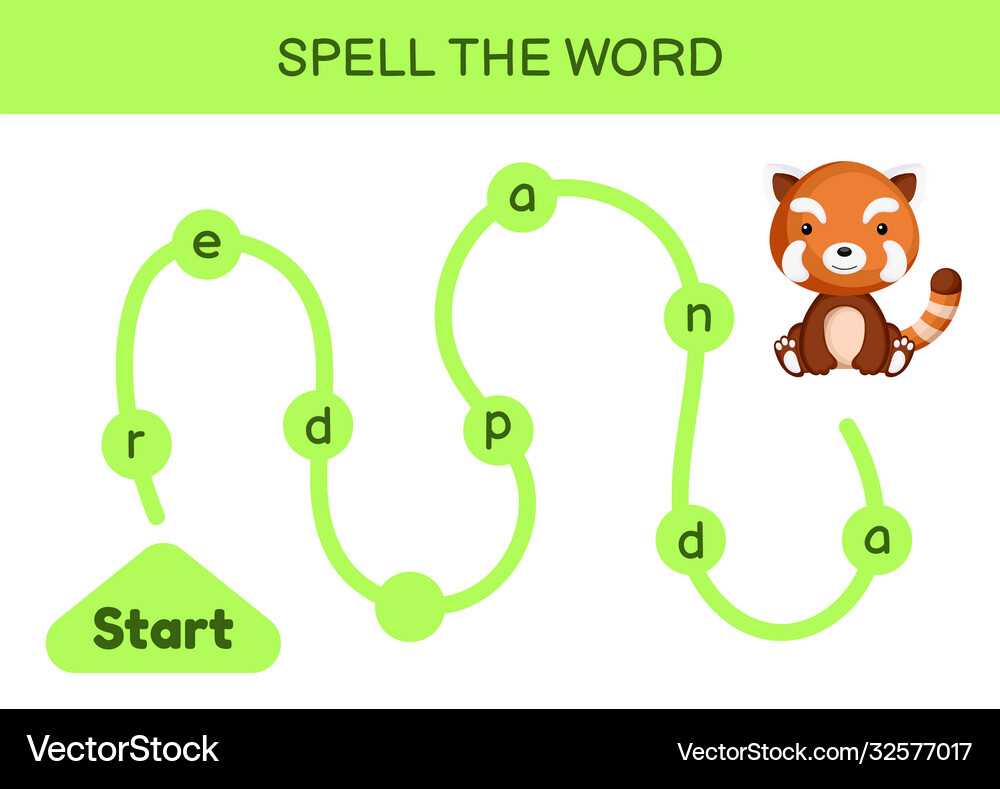 Maze for kids spelling word game template learn Vector Image