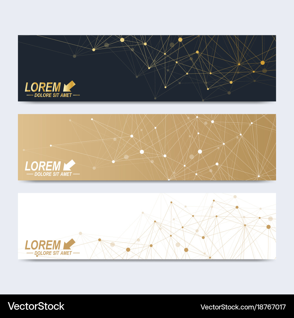 Modern set of banners geometric abstract Vector Image