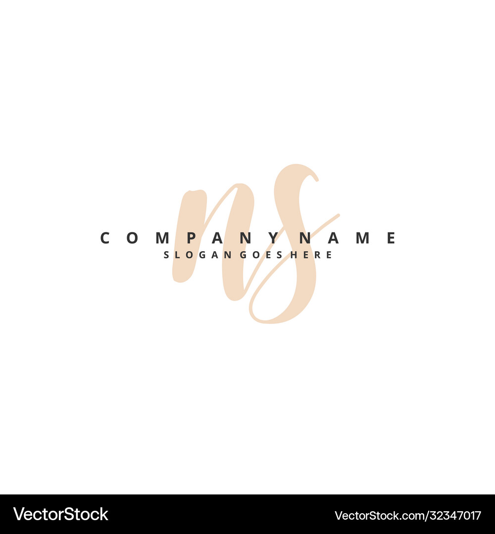 N s ns initial handwriting and signature logo Vector Image