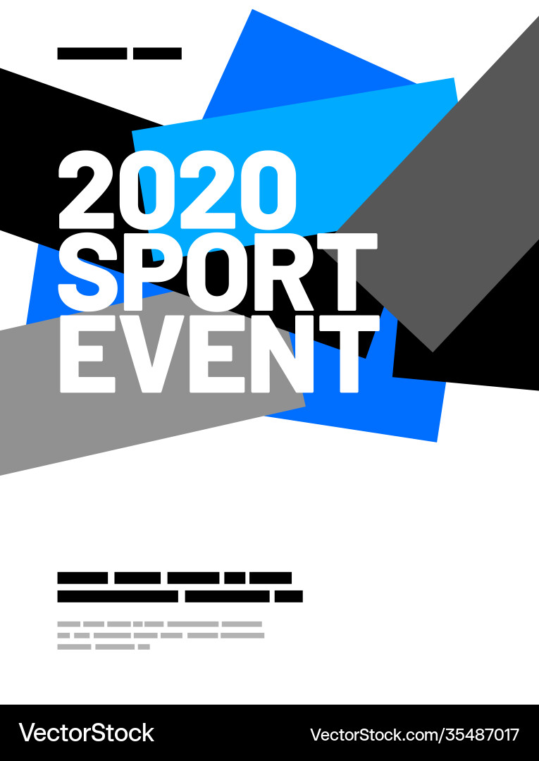Poster template design for sport event Royalty Free Vector