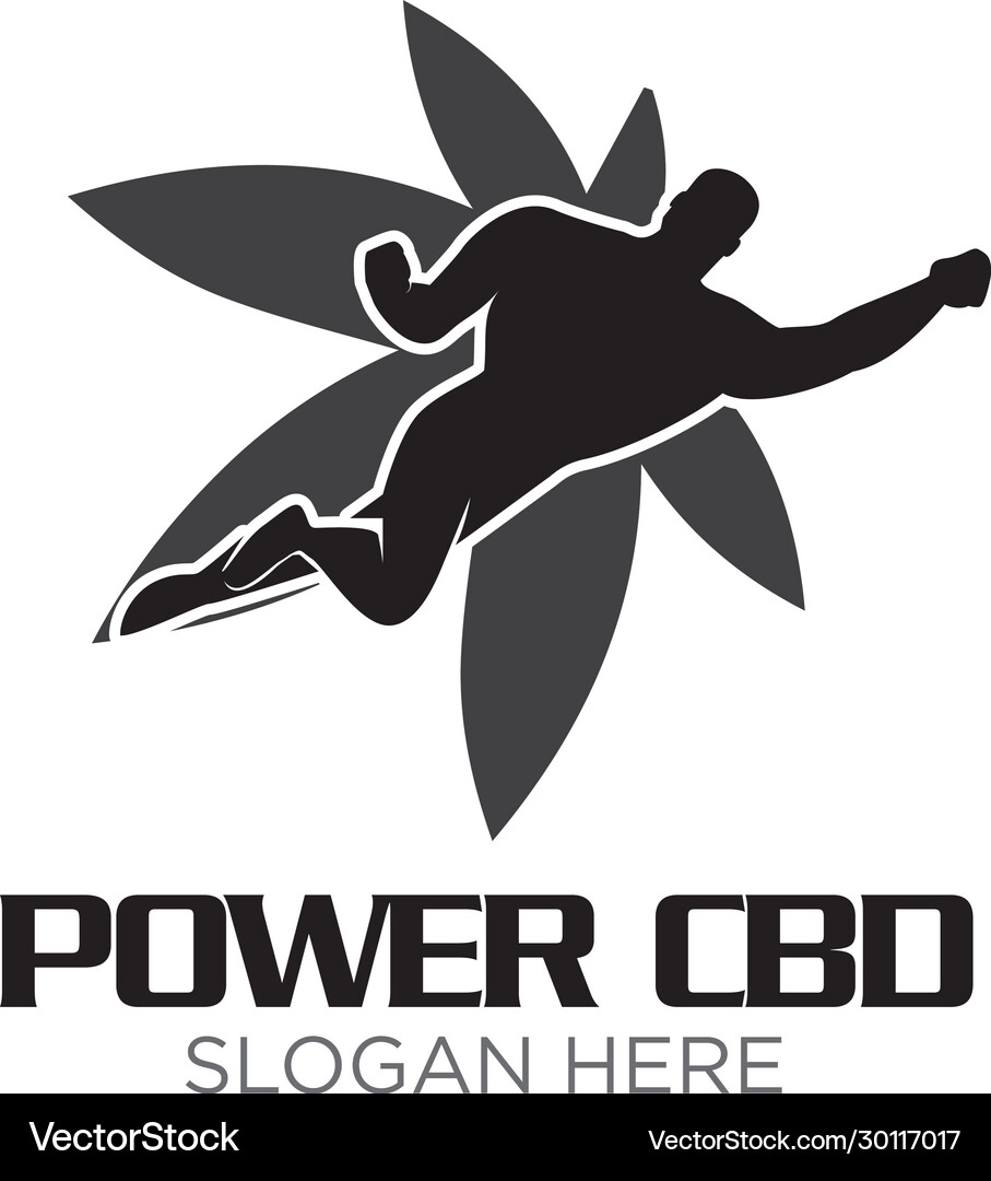Power cbd logo designs modern cannabis Royalty Free Vector