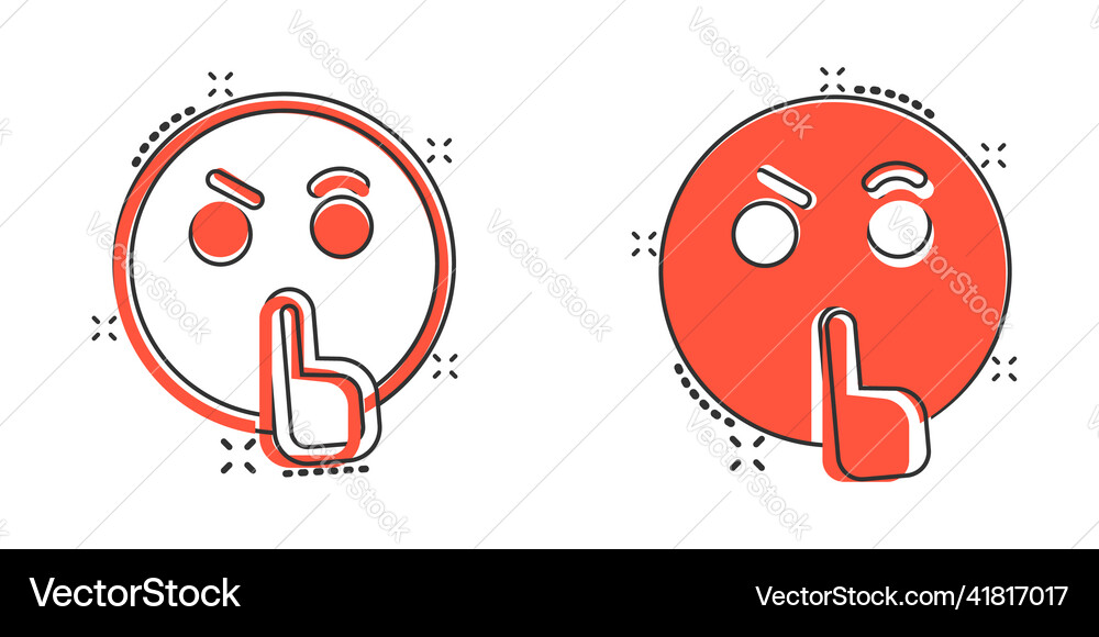 Quiet icon in comic style silence cartoon Vector Image
