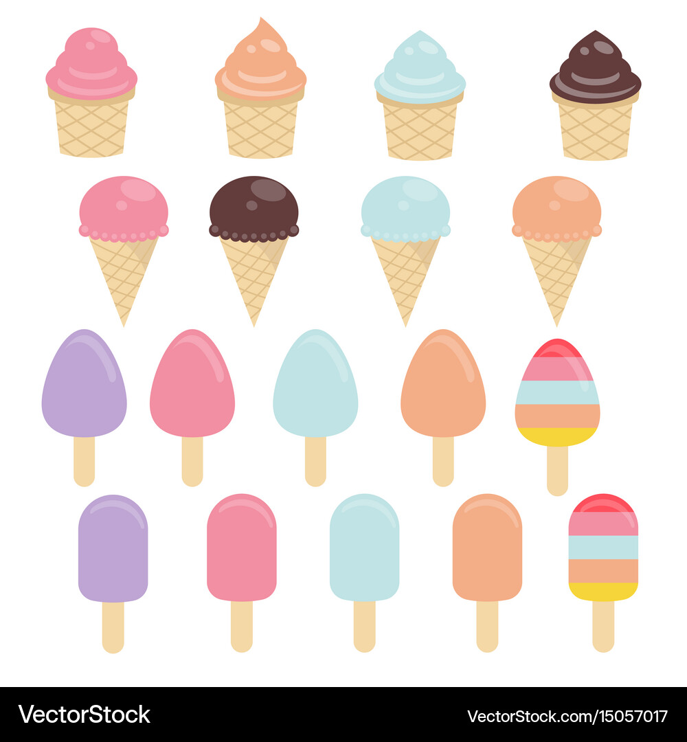 Set of ice creams Royalty Free Vector Image - VectorStock