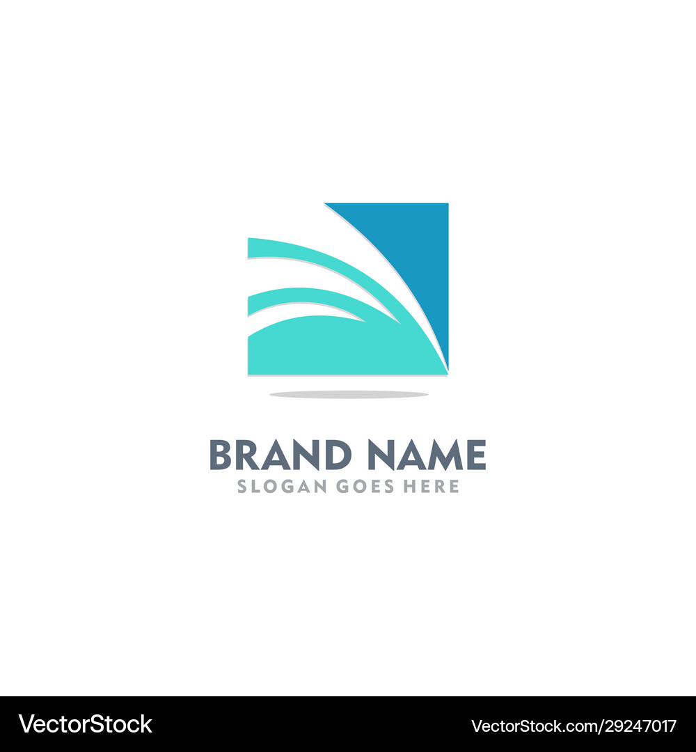 Square curve abstract company logo Royalty Free Vector Image