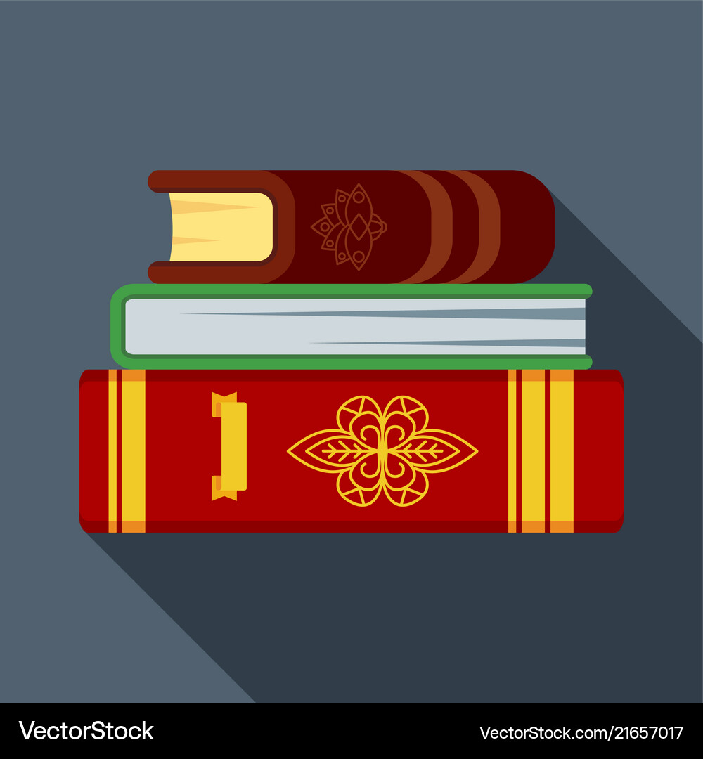 Stack of old magical books in thick leather Vector Image
