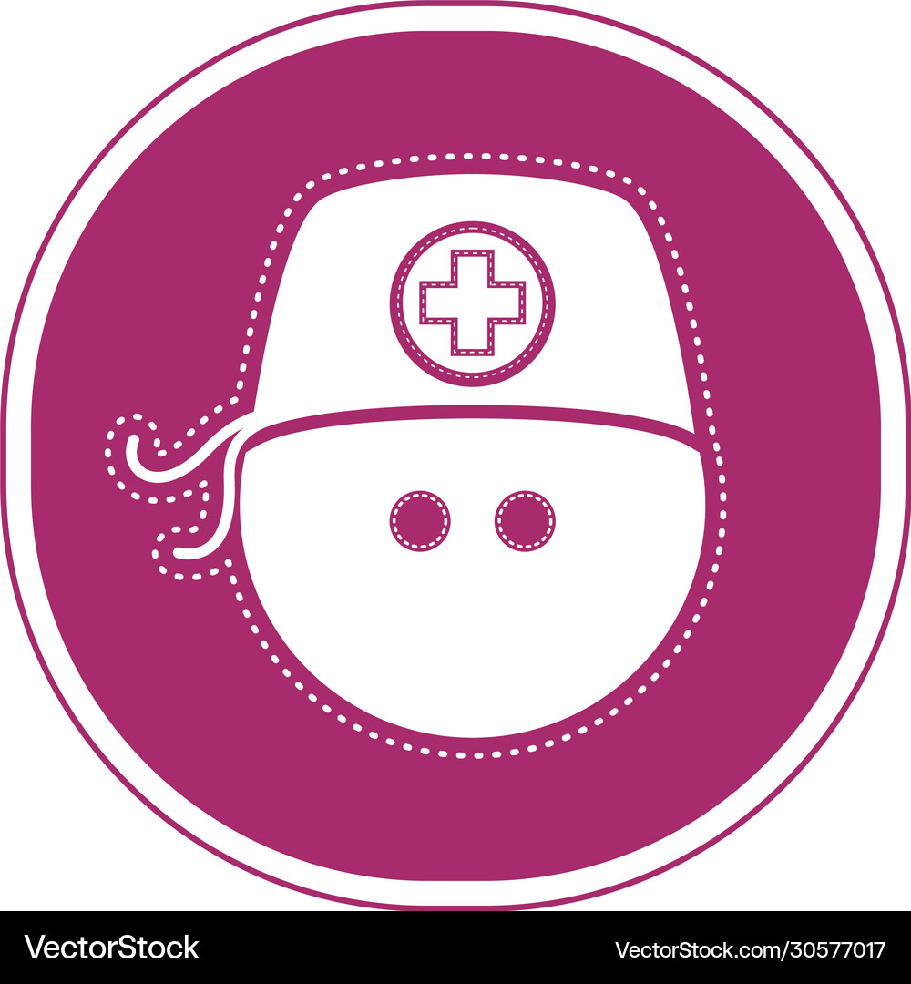 Sticker a man with a surgical cap icon Royalty Free Vector