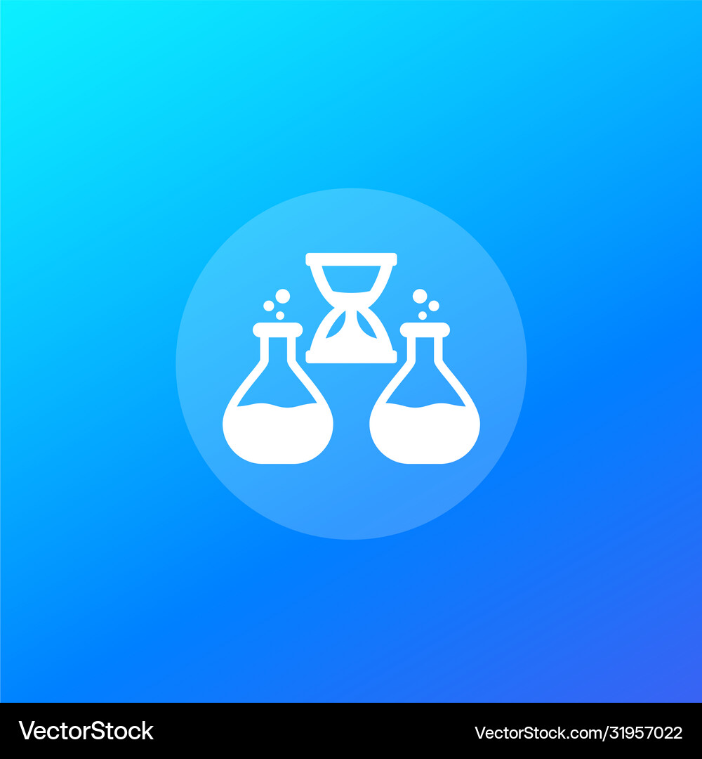 Chemical reaction duration icon Royalty Free Vector Image