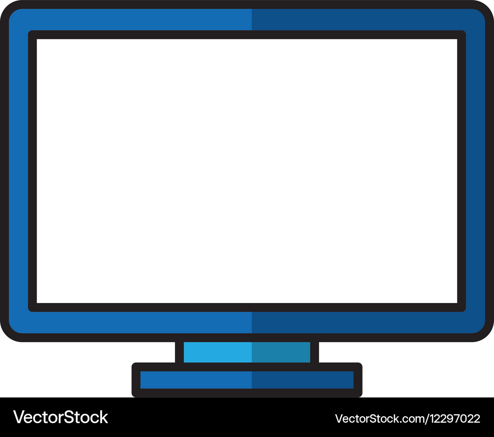 Computer monitor isolated icon Royalty Free Vector Image