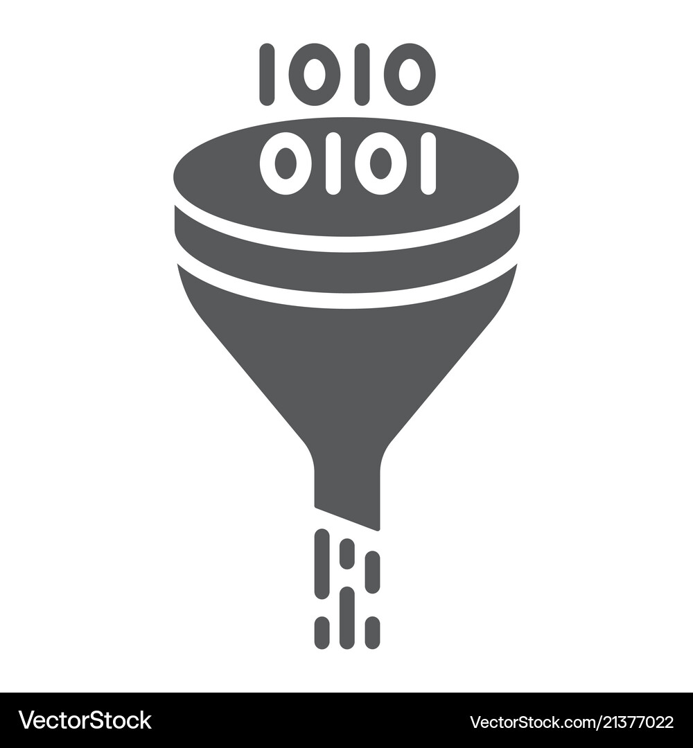 Data filter glyph icon data and analytics Vector Image