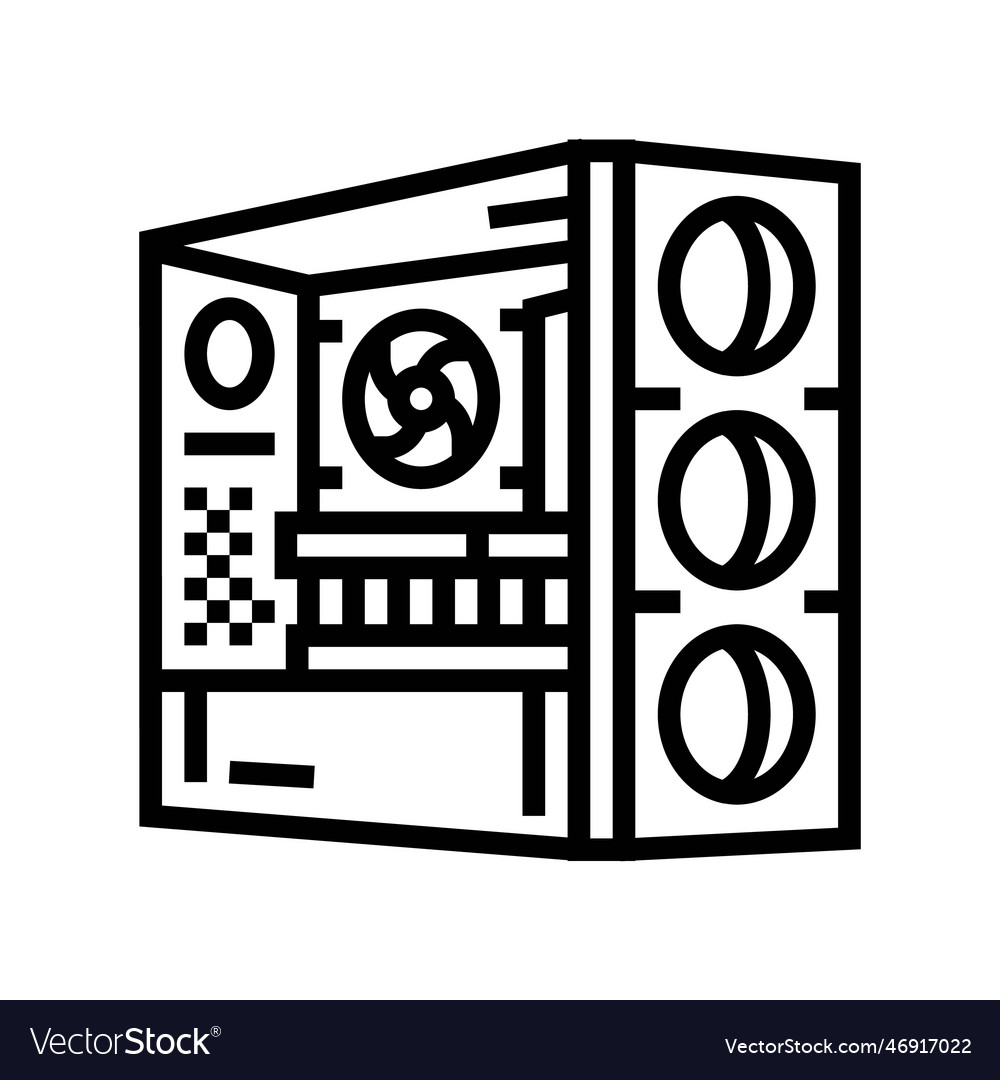 Gaming PC Line Icon Royalty Free Vector Image - VectorStock