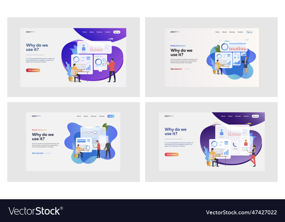 Graphs presentation set Royalty Free Vector Image