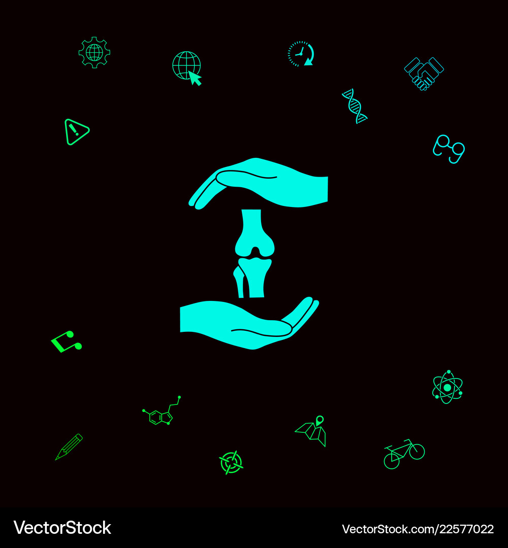 Hands holding knee-joint - protection symbol Vector Image