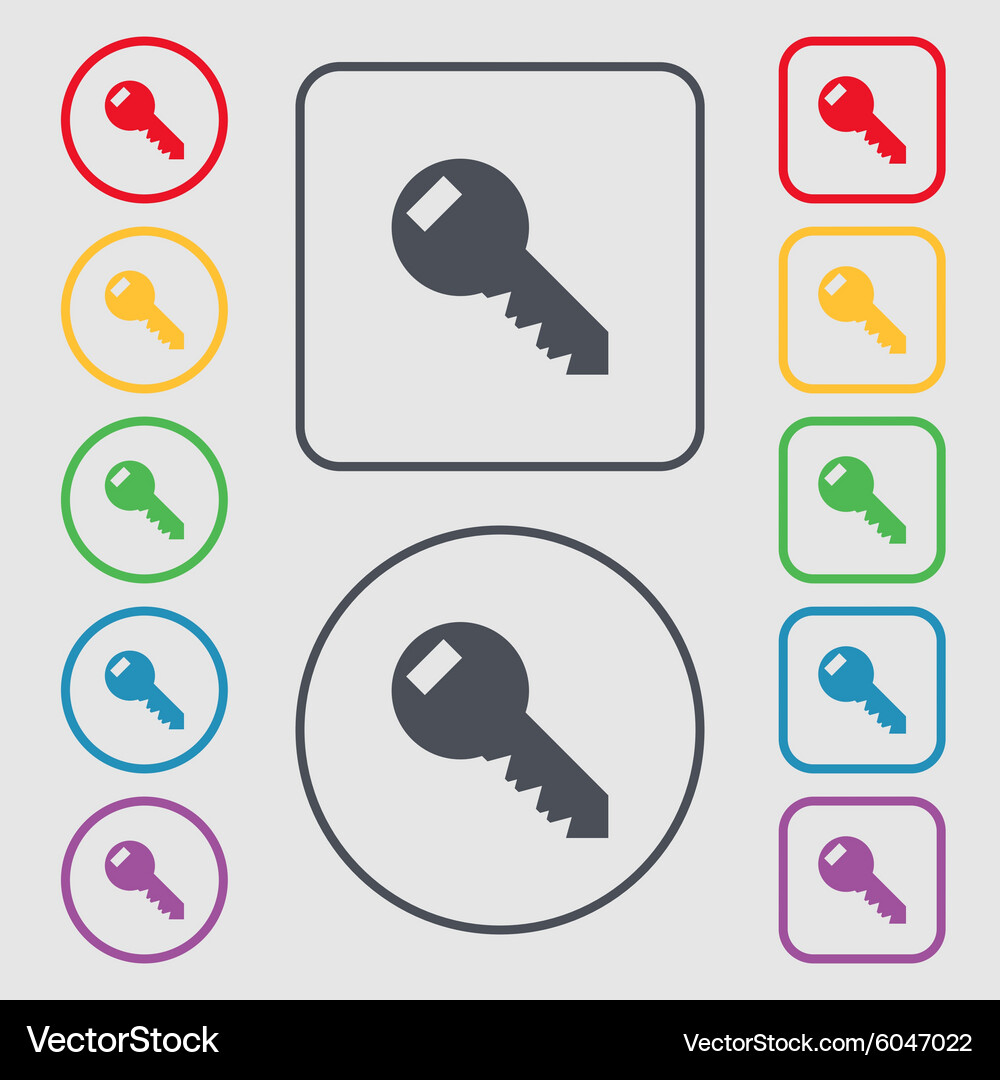 Key sign icon unlock tool symbol symbols Vector Image