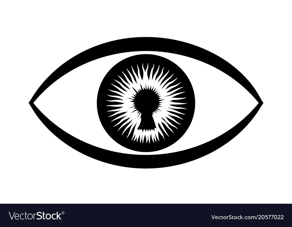 Keyhole in human eye simple logo icon Royalty Free Vector