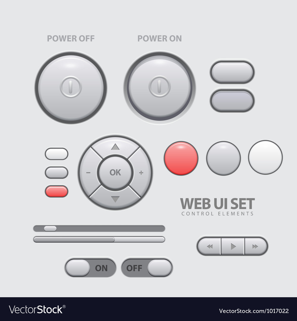Light web ui elements design gray Royalty Free Vector Image