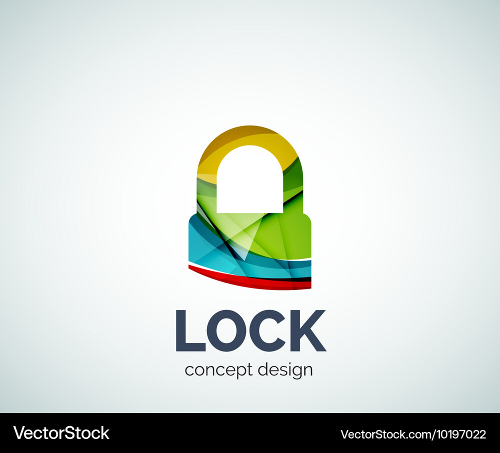 Lock logo business branding icon created Vector Image