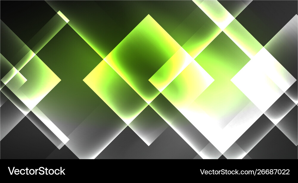 Neon shiny color squares on black modern template Vector Image