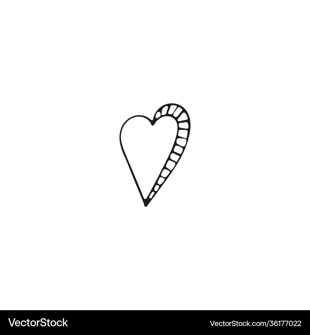 Simple doodle heart hand drawn heart isolated Vector Image
