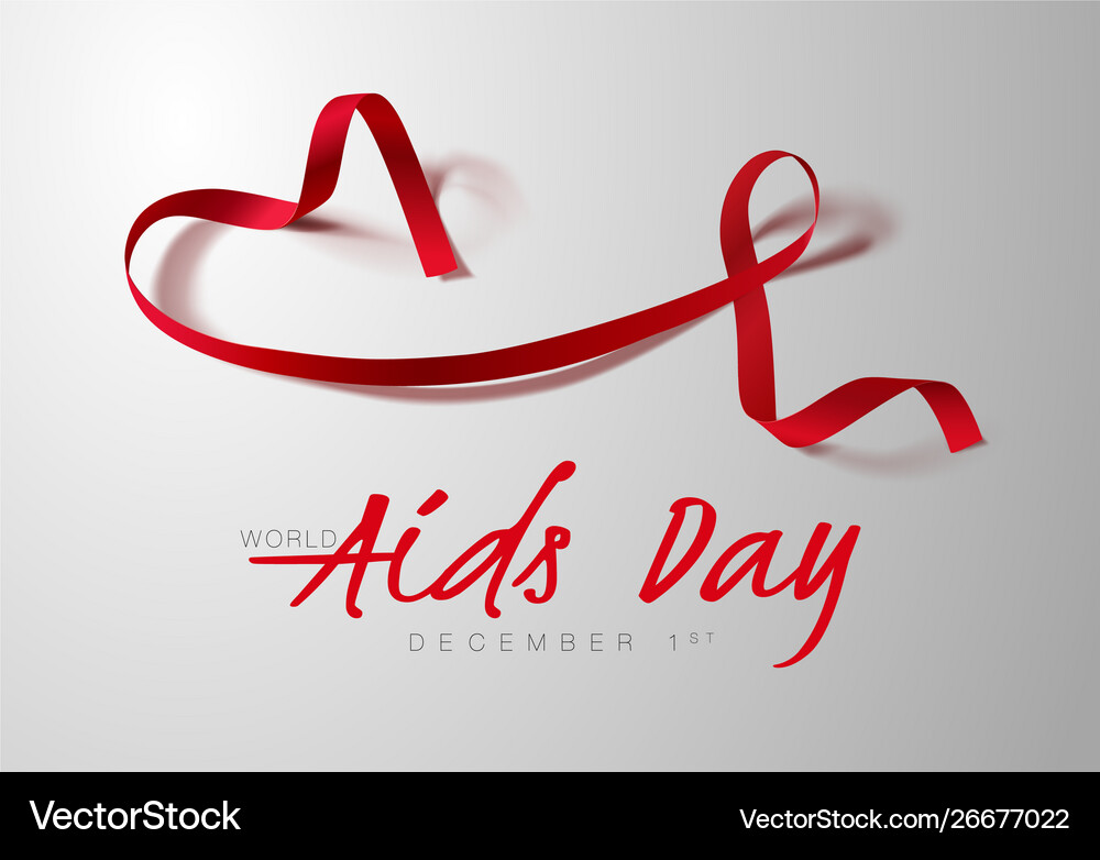 World aids day concept aids awareness realistic Vector Image