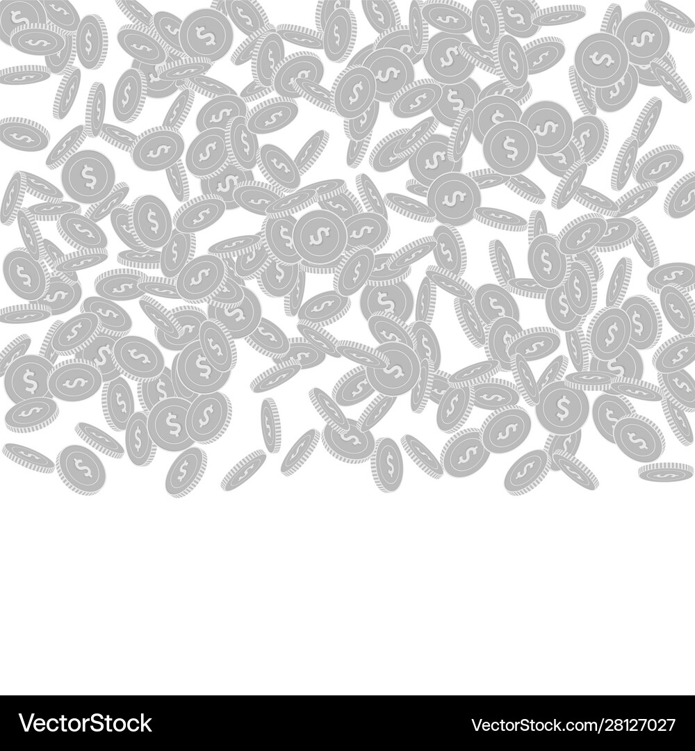American dollar coins falling scattered black Vector Image