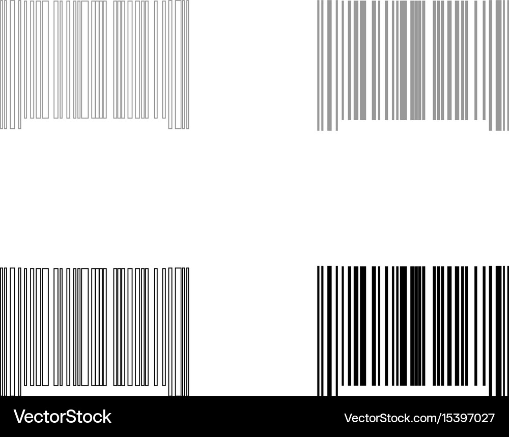 Barcode the black and grey color set icon Vector Image