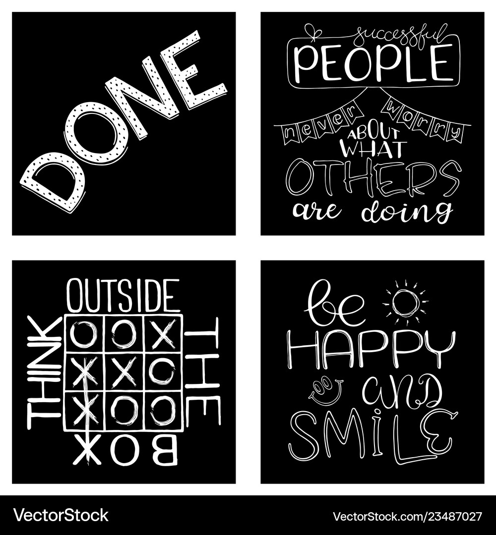 Calligraphy inspirational quote set motivation Vector Image