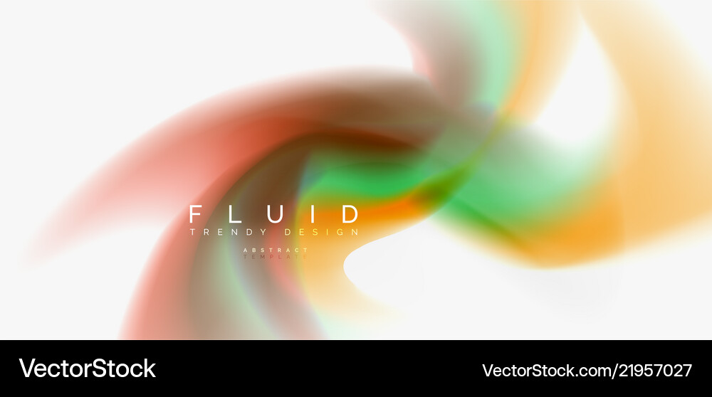 Color flowing wave trendy liquid design template Vector Image